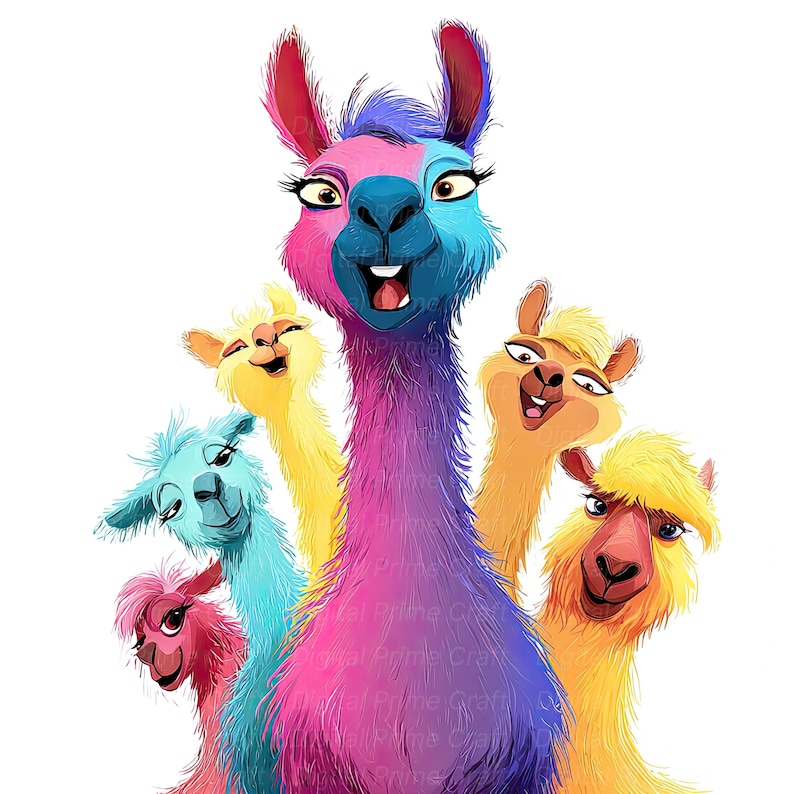 10 Llama Clipart, Funny Animal Clipart, High Quality Jpgs, Digital ...