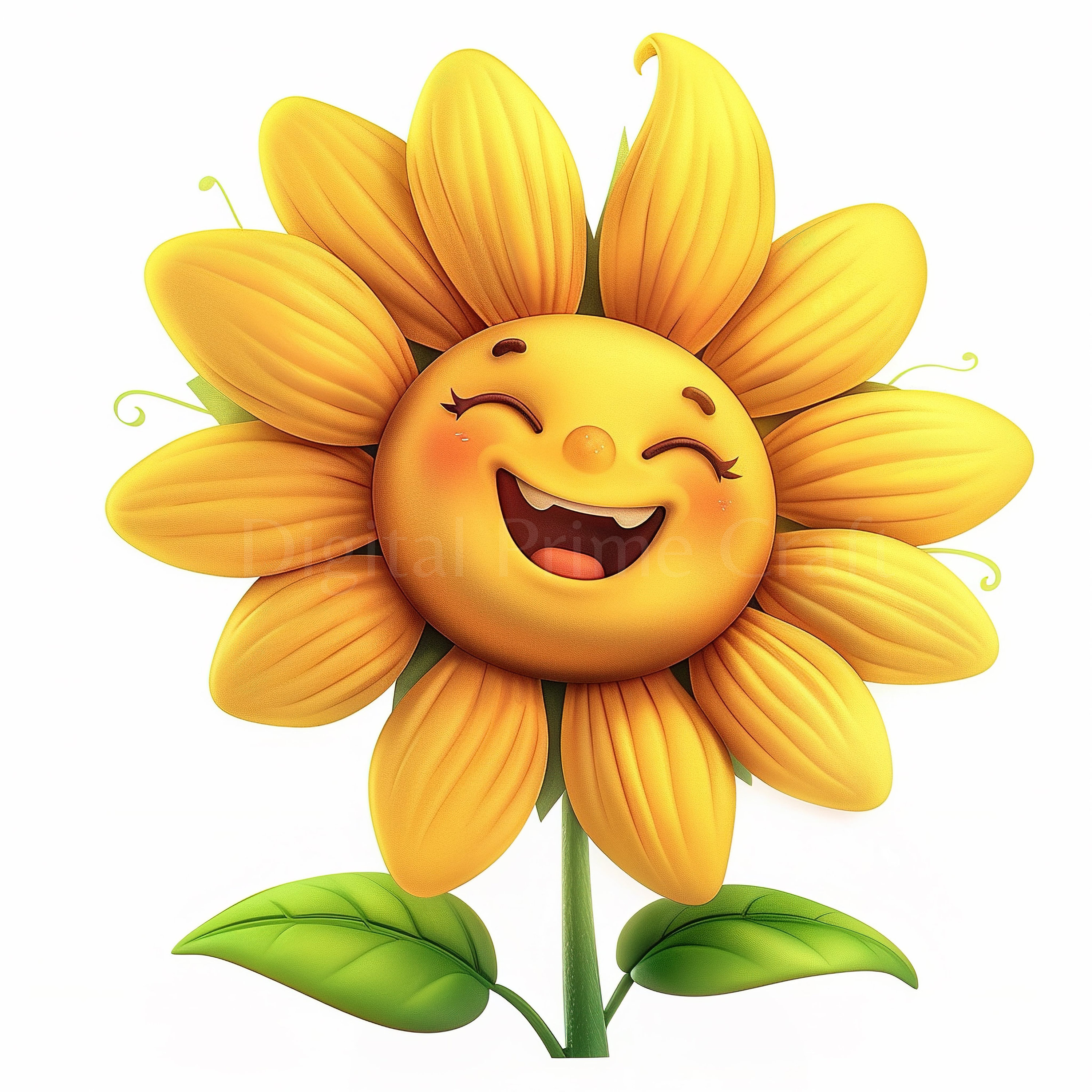 12 Sunflower Clipart, Happy, Grumpy, Sad, Angry Flower. High Quality ...