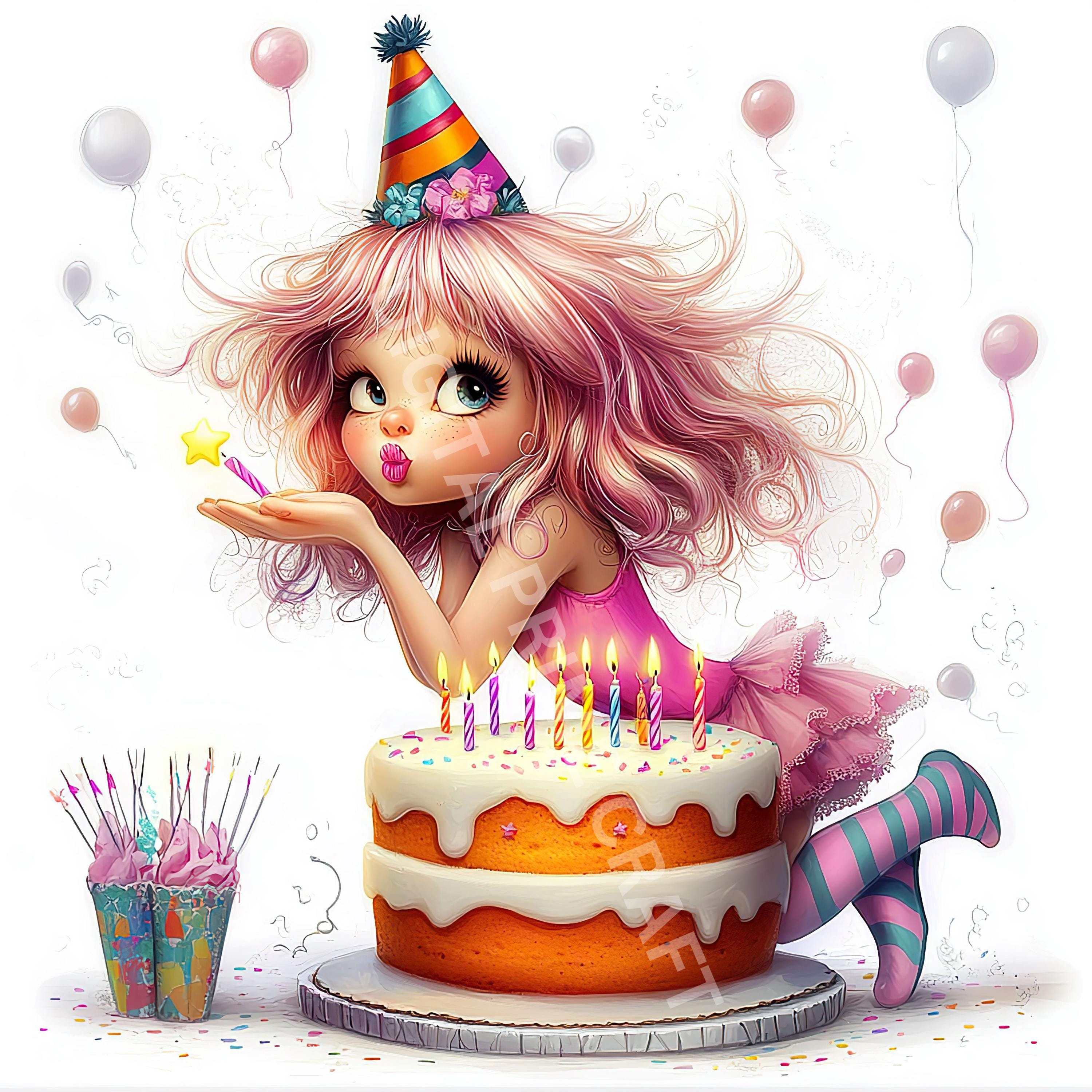 10 Quirky Birthday Cake Clipart, Birthday Clipart, High Quality Jpgs ...