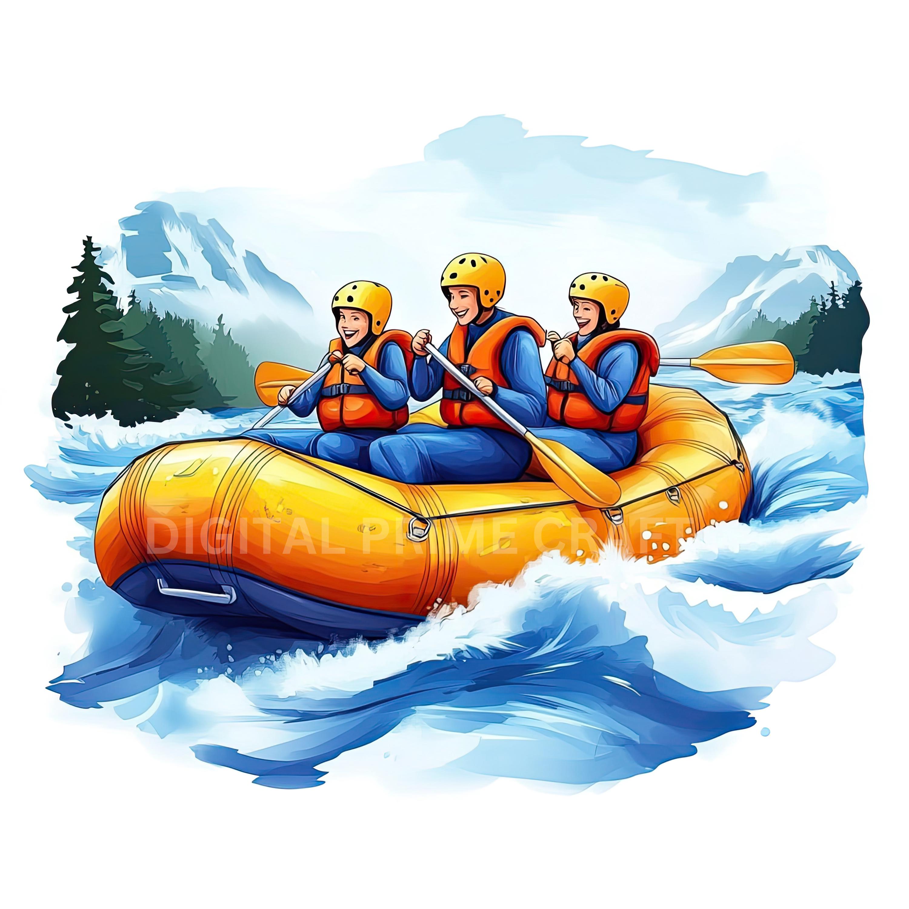 10 River Rafting Clipart, Rafting Clipart, High Quality Jpgs, Digital ...