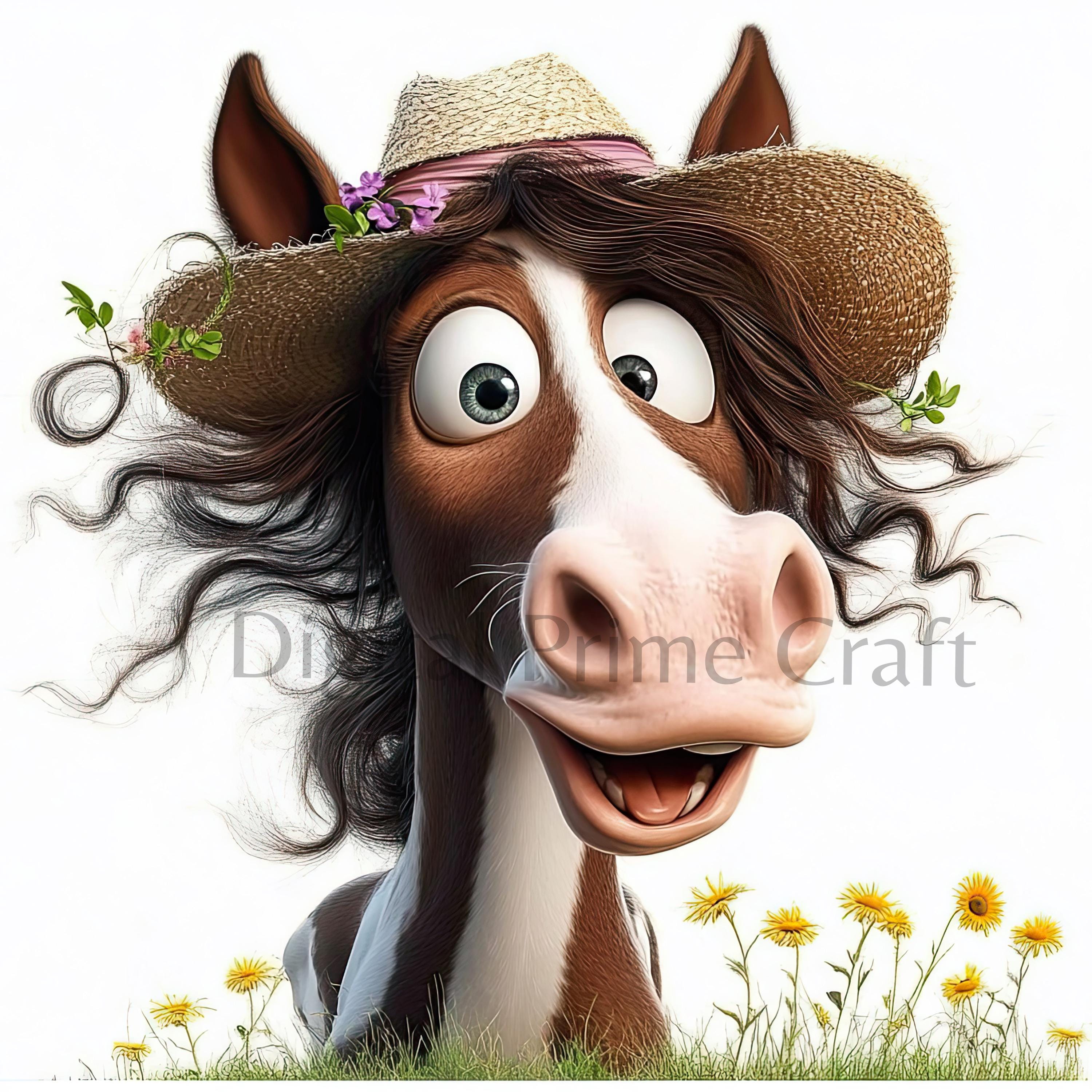 10 Crazy Horse Clipart, Funny Animal Clipart, High Quality Jpgs ...