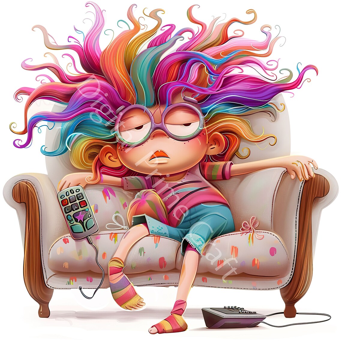 11 Quirky Lazy Girl & Boy Clipart, Funny Clipart, High Quality Jpgs ...