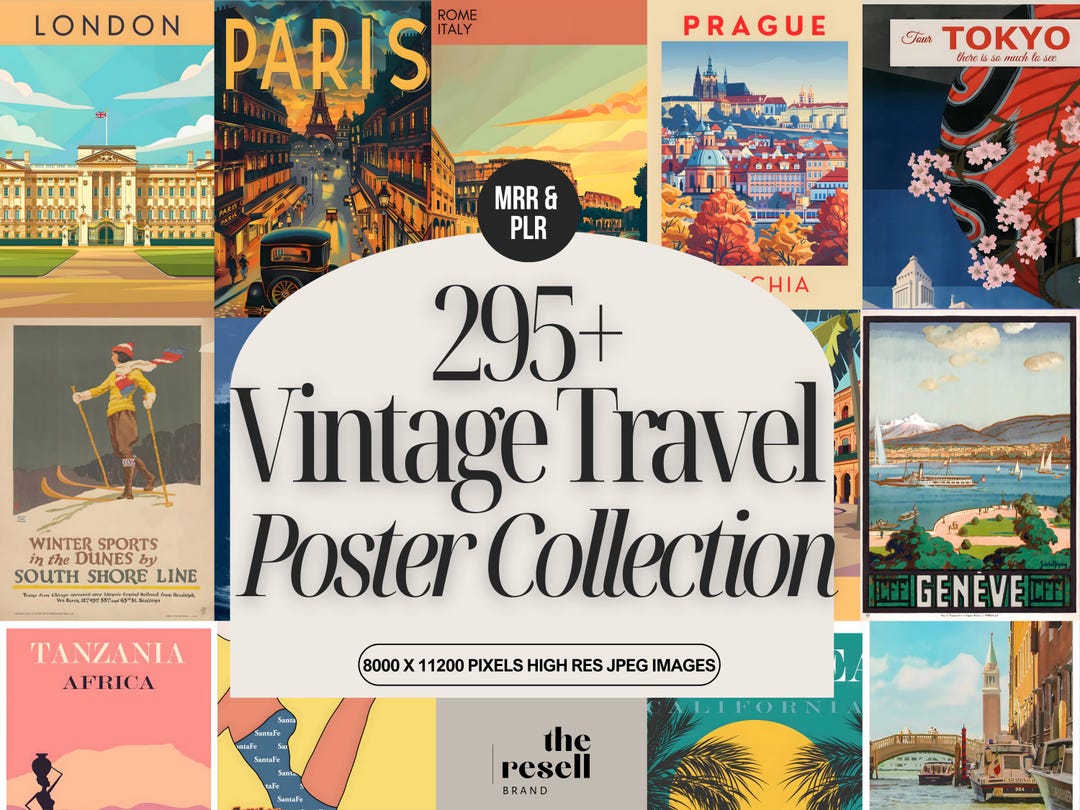 295+ Vintage Travel Posters | Ready to Print Printable Digital Wall Art ...