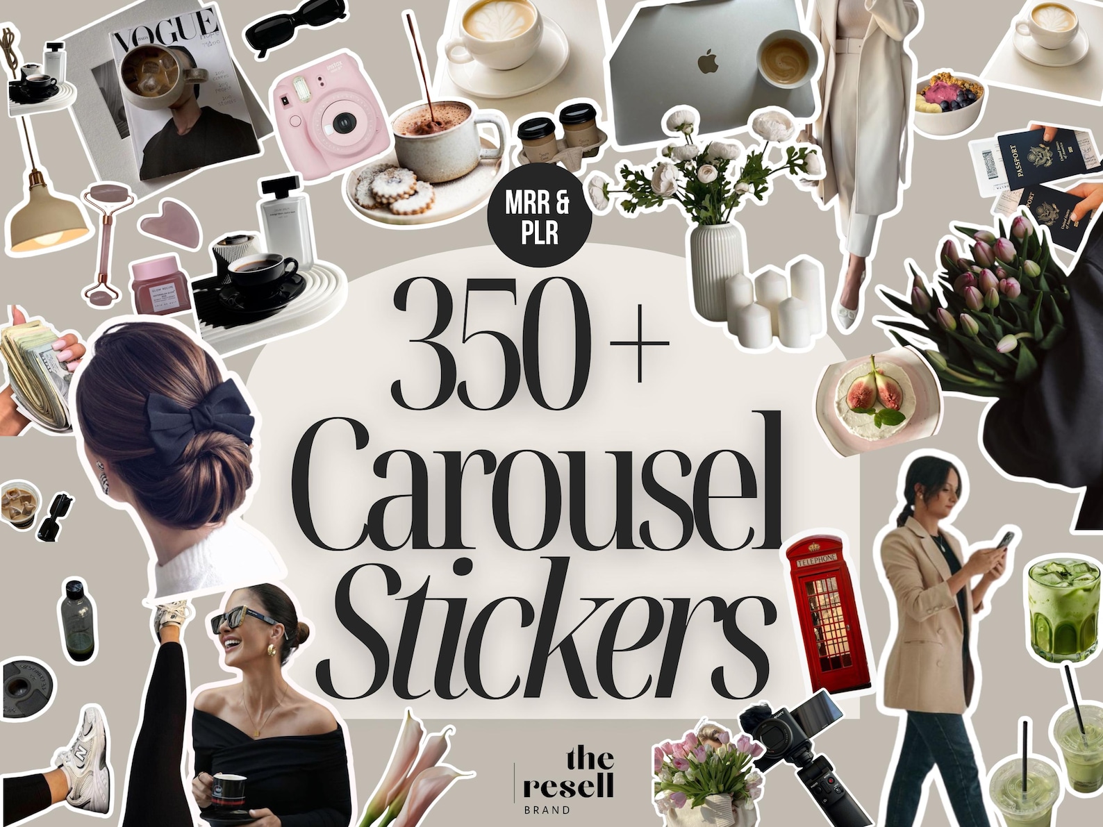 350+ Aesthetic Carousel Stickers for Instagram | PLR + MRR | Digital ...