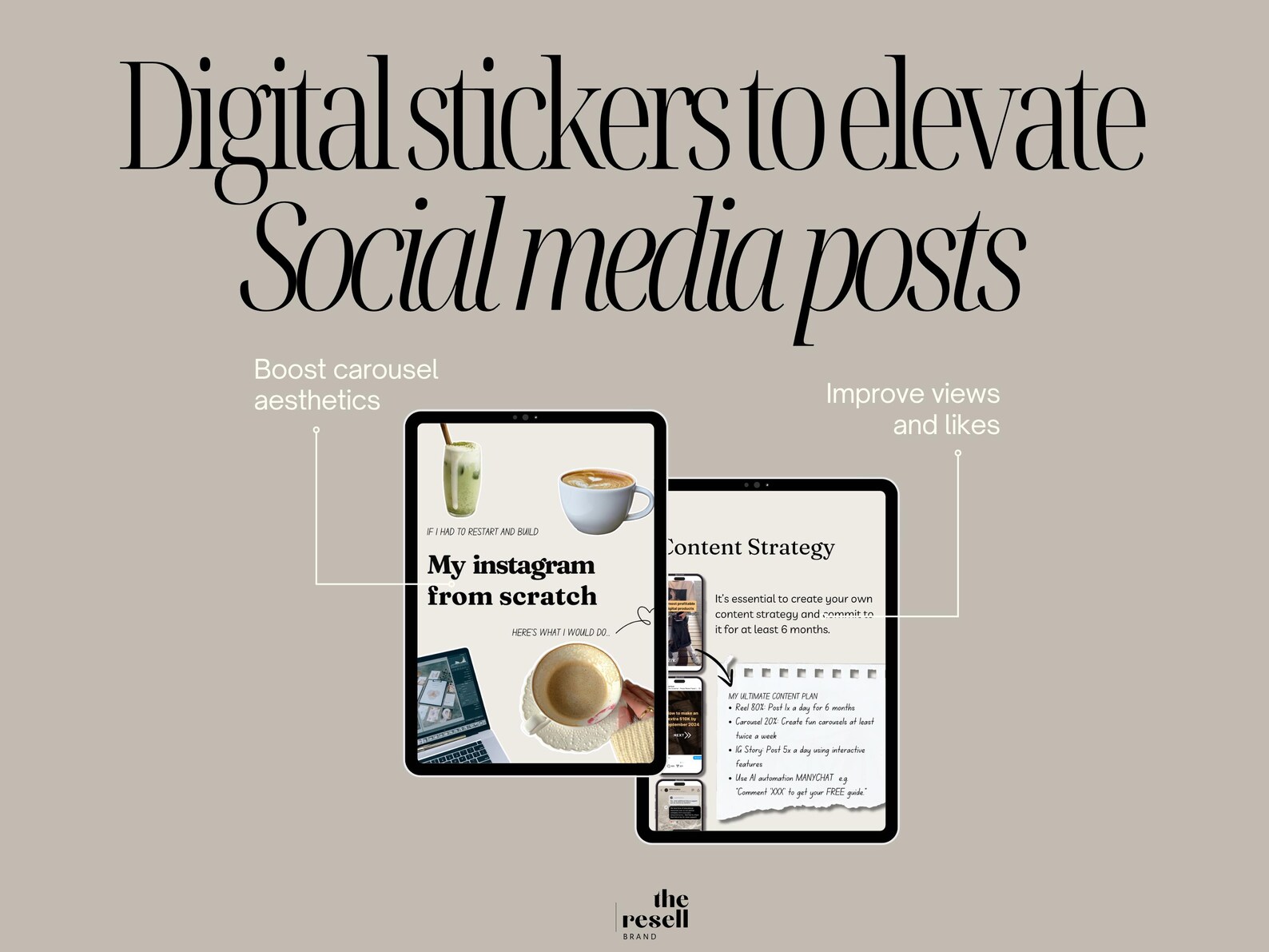 350+ Aesthetic Carousel Stickers for Instagram | PLR + MRR | Digital ...