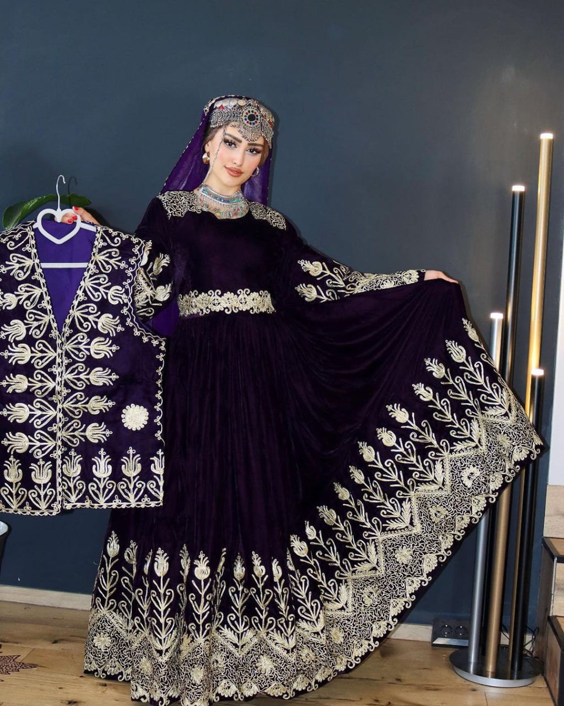 Afghan Kuchi Handmade Traditional Embroidered Women Afghani Velvet ...