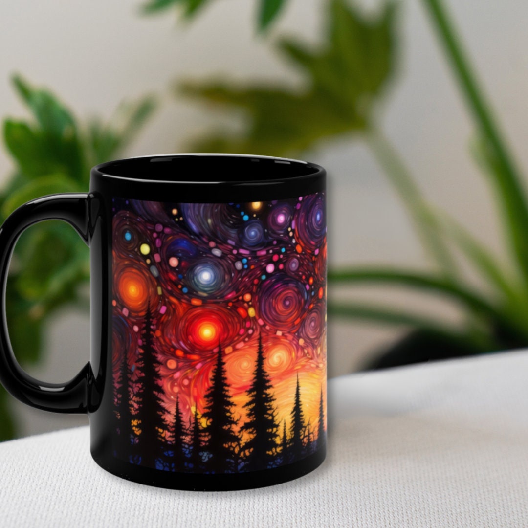 Starry Night Mug Celestial Mug Abstract Art Coffee Mug 11 Oz Vibrant ...