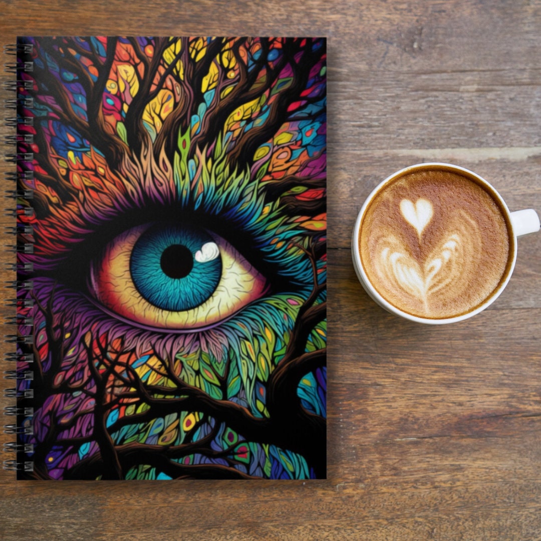 Nature's Eye Notebook All Seeing Eye Tree of Life Vibrant Colorful ...