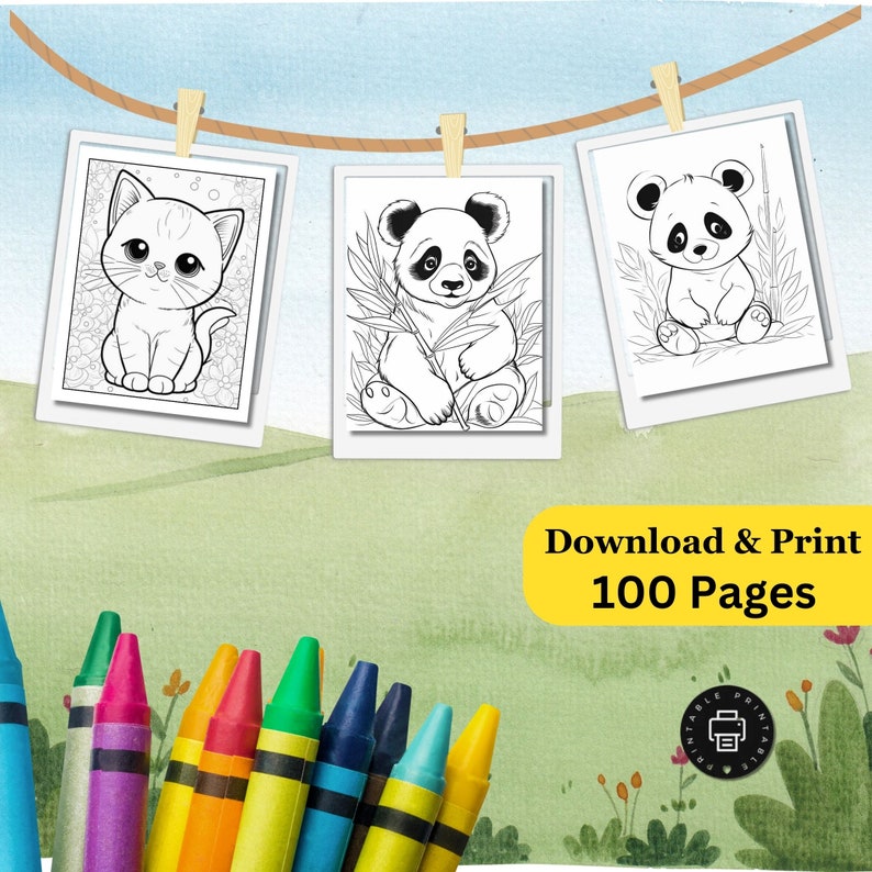 100 Printable Cute Animal Coloring Pages , Coloring Pages for Kids ...
