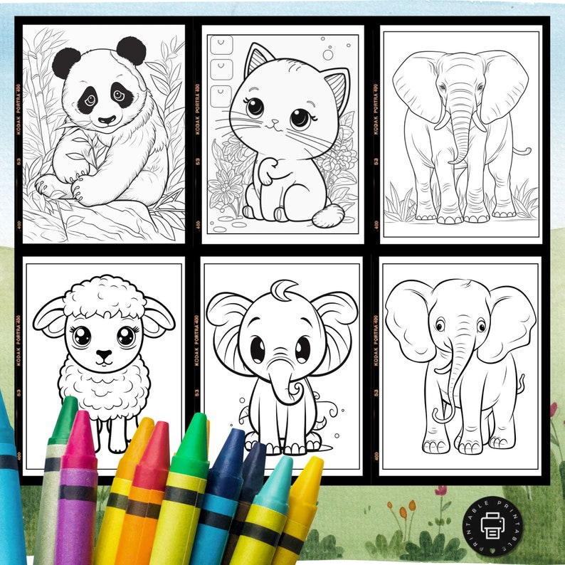 100 Printable Cute Animal Coloring Pages , Coloring Pages for Kids ...