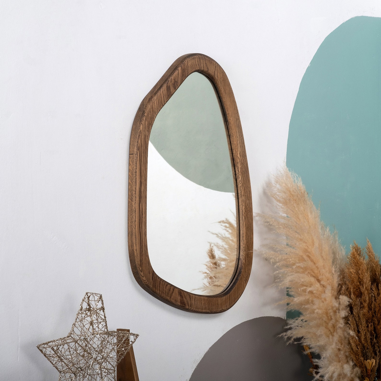 Asymmetrical Wood Wall Mirror, Rustic Home Decor - Etsy
