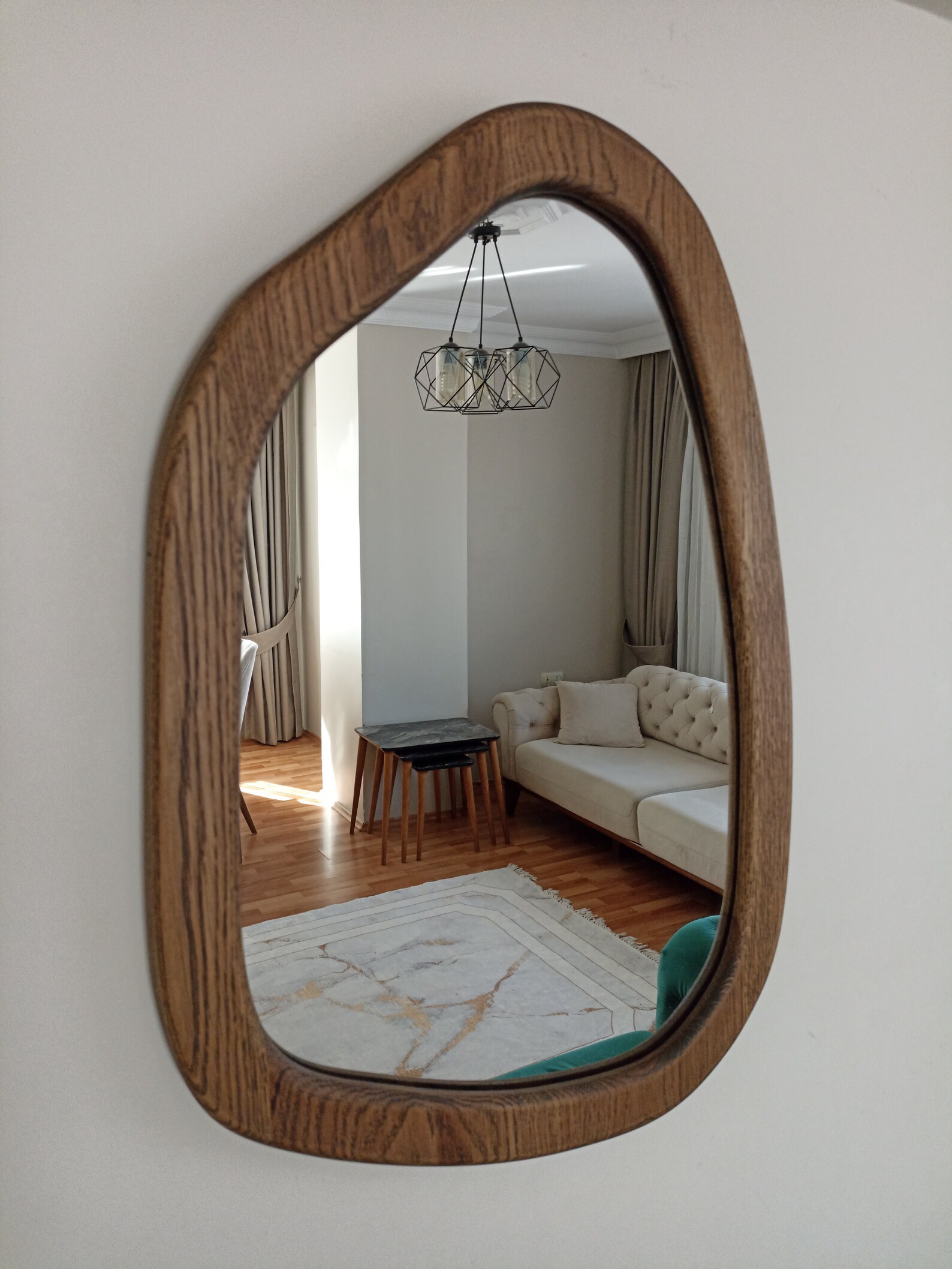 Asymmetrical Wood Wall Mirror, Rustic Home Decor - Etsy