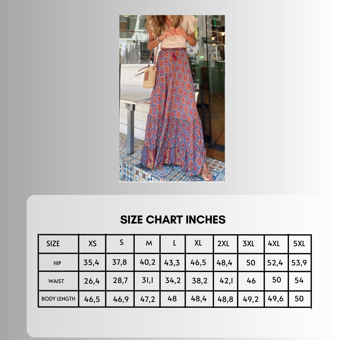 Woman's Boho Long Skirt Sewing Pattern: Plus Sizes (PDF Pattern) - Etsy