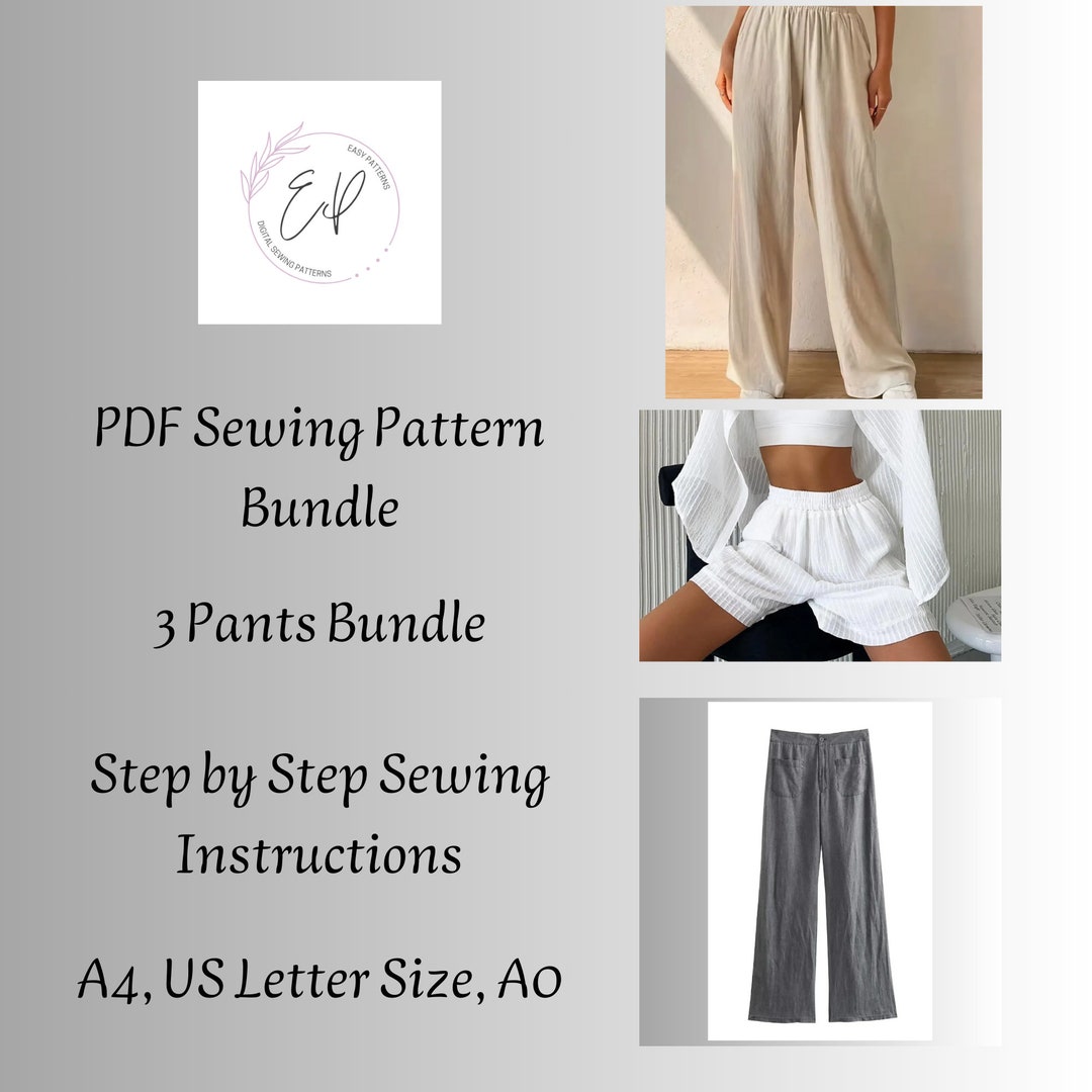 Pants Sewing Pattern Bundle: Women's Plus Sizes (PDF Pattern) - Etsy