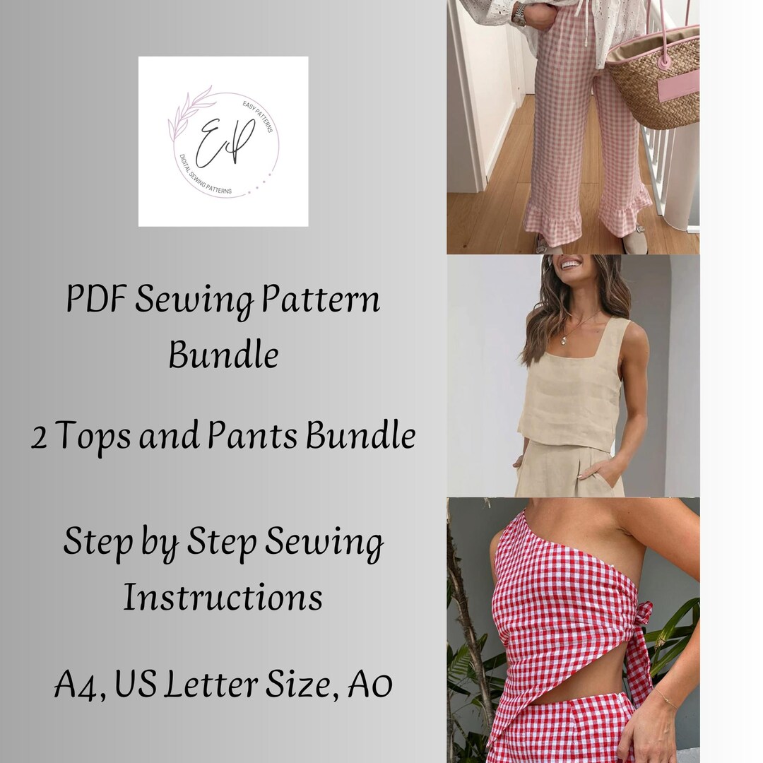 Tops and Pants Sewing Pattern Bundle: Plus Size Linen (PDF Pattern) - Etsy