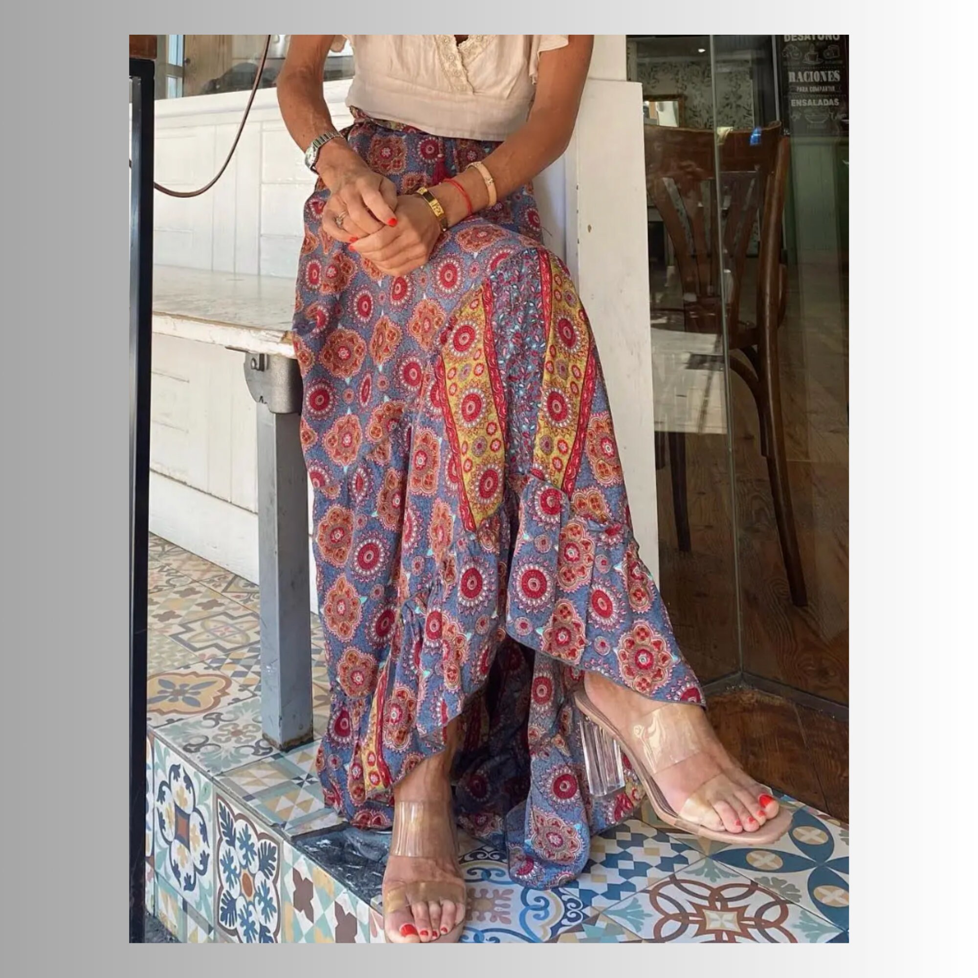 Woman's Boho Long Skirt Sewing Pattern: Plus Sizes (PDF Pattern) - Etsy