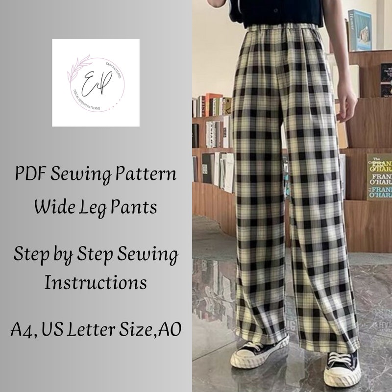Wide Leg Pants Pattern - Etsy