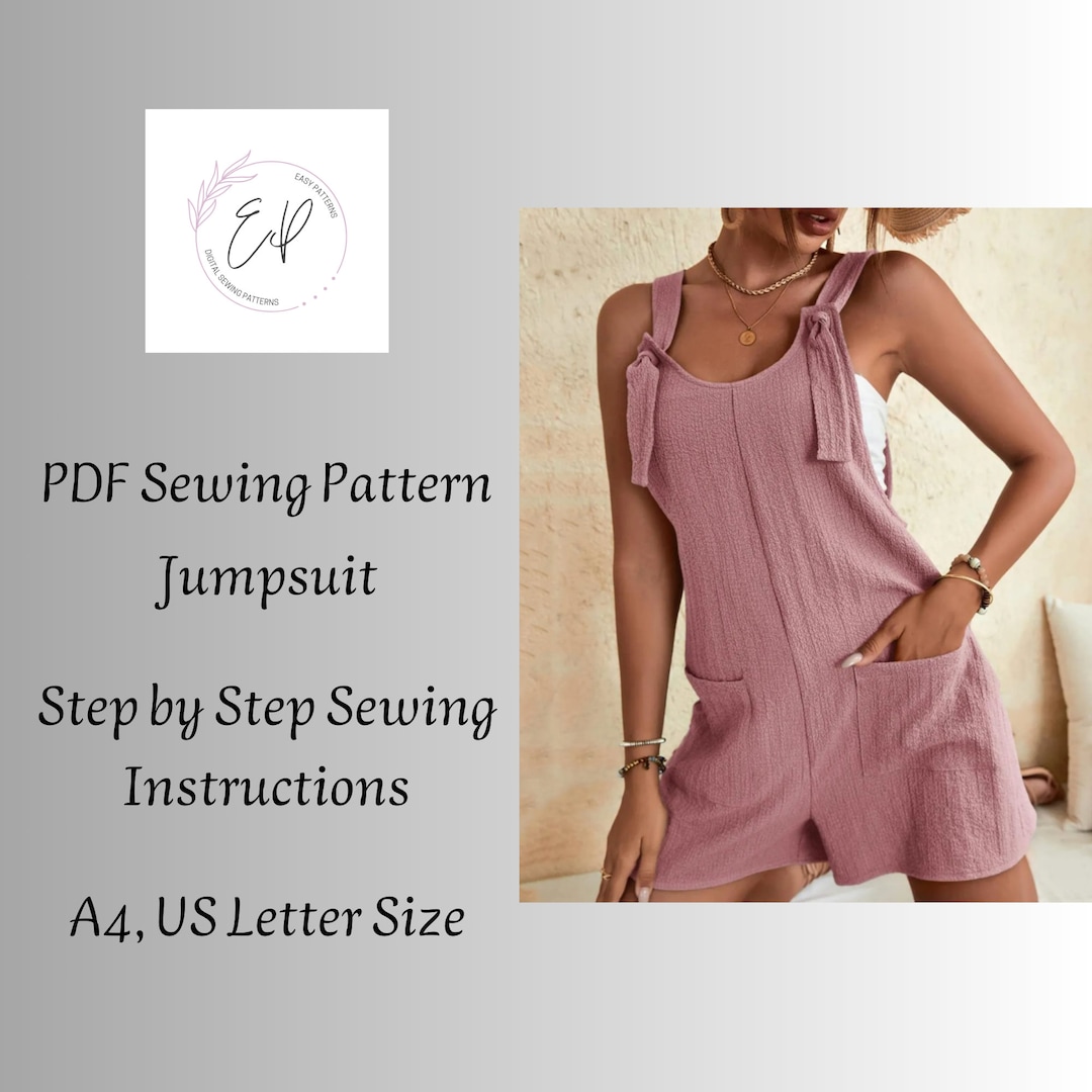 Woman Romper Pattern, Woman PDF Sewing Printable Pattern, Plus Sizes ...