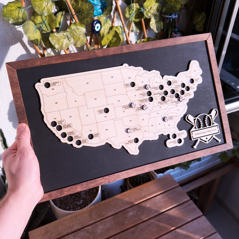 Father’s Day Gift for Dad, MLB Stadium Map, Baseball Bucket List ...