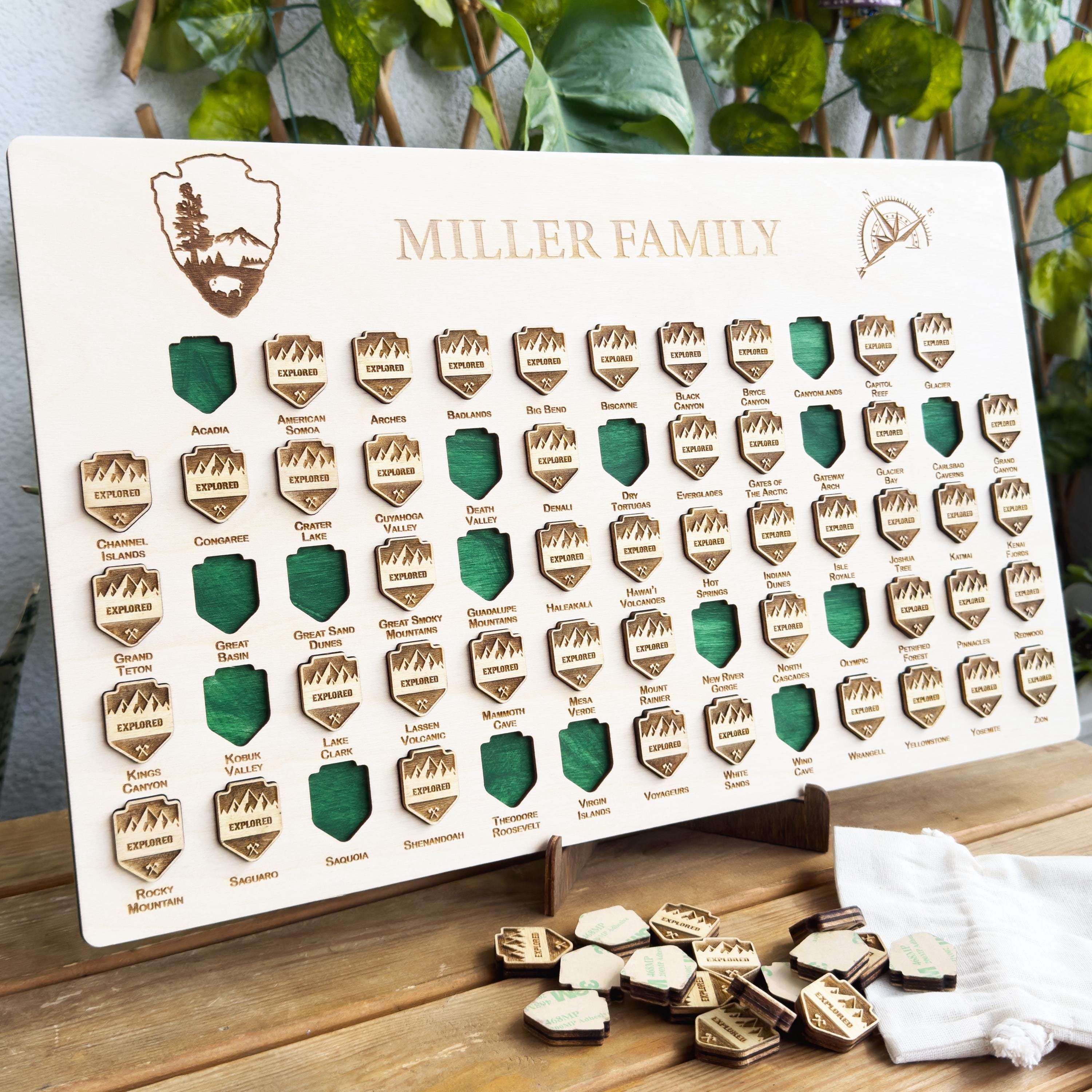 Custom US National Parks Tracker Board, 63 Parks Visit Tracking With ...