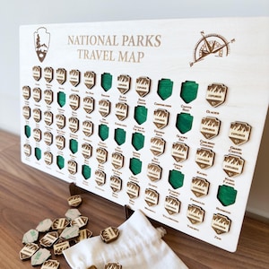 Custom US National Parks Tracker Board, 63 Parks Visit Tracking With ...