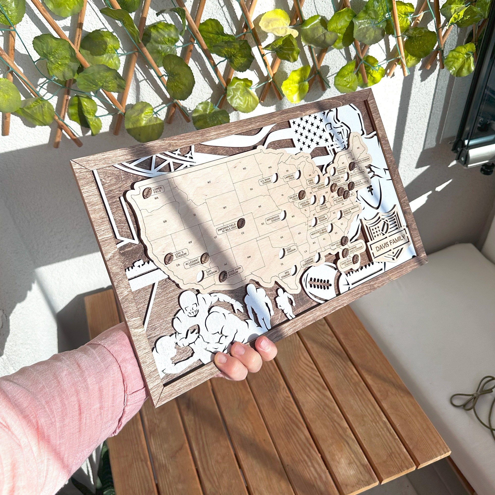 Custom NFL Stadium Travel Map, Football Stadium Bucket List Map, Gift ...