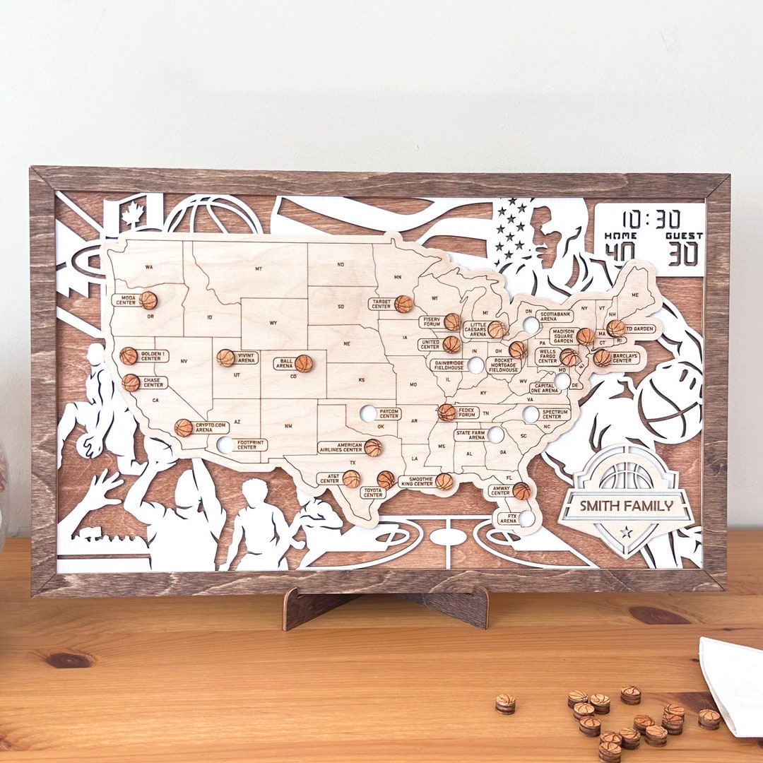 Custom 3D Basketball Stadium Map, Stadium Tracker, Basketball Stadium ...