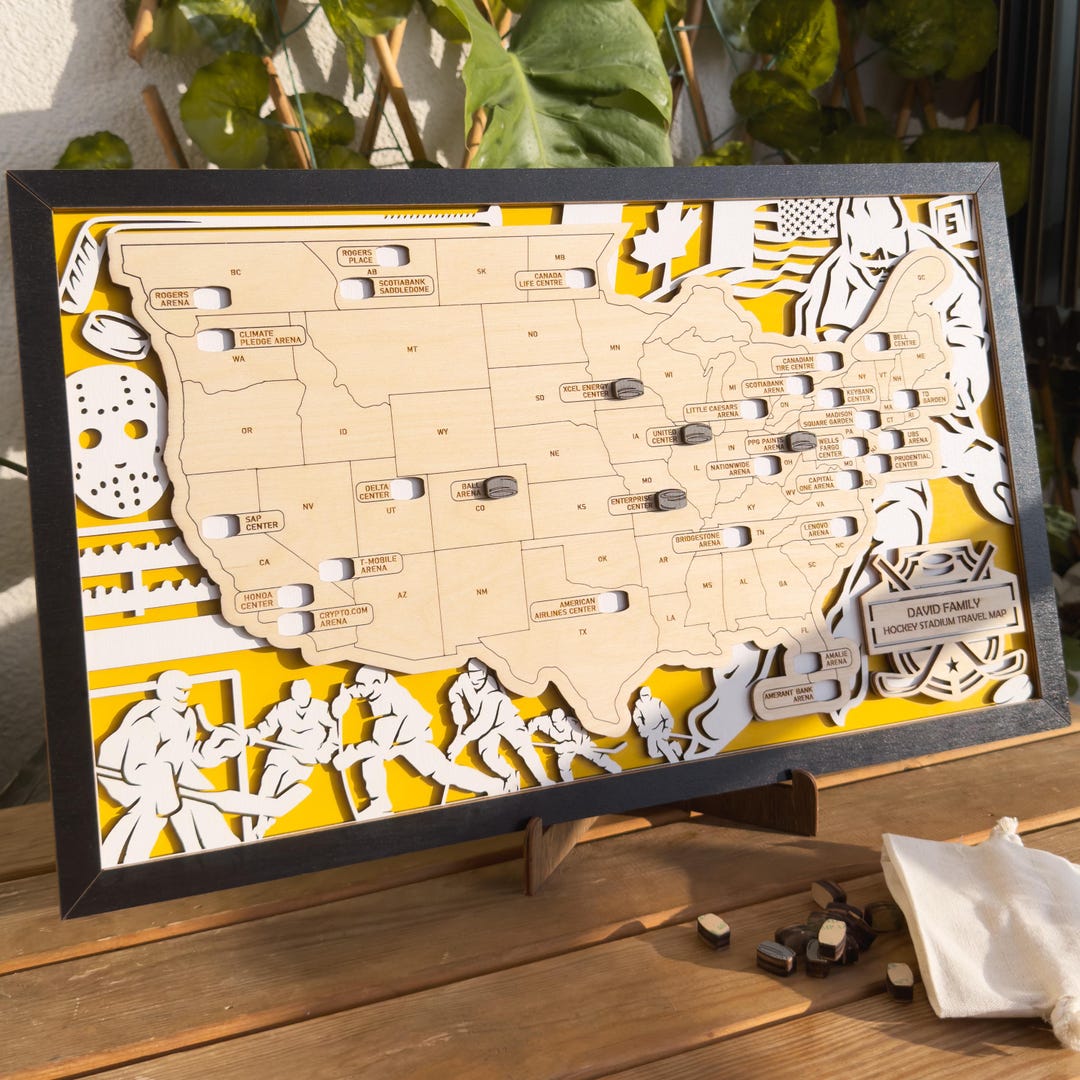 Hockey Rink Map, Travel Map, Arena, Stadium, Tracker, Personalized Gift ...