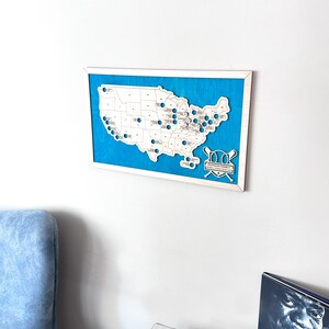 Custom Baseball Stadium Travel Map Tracker, Ballpark Travel Map, MLB ...