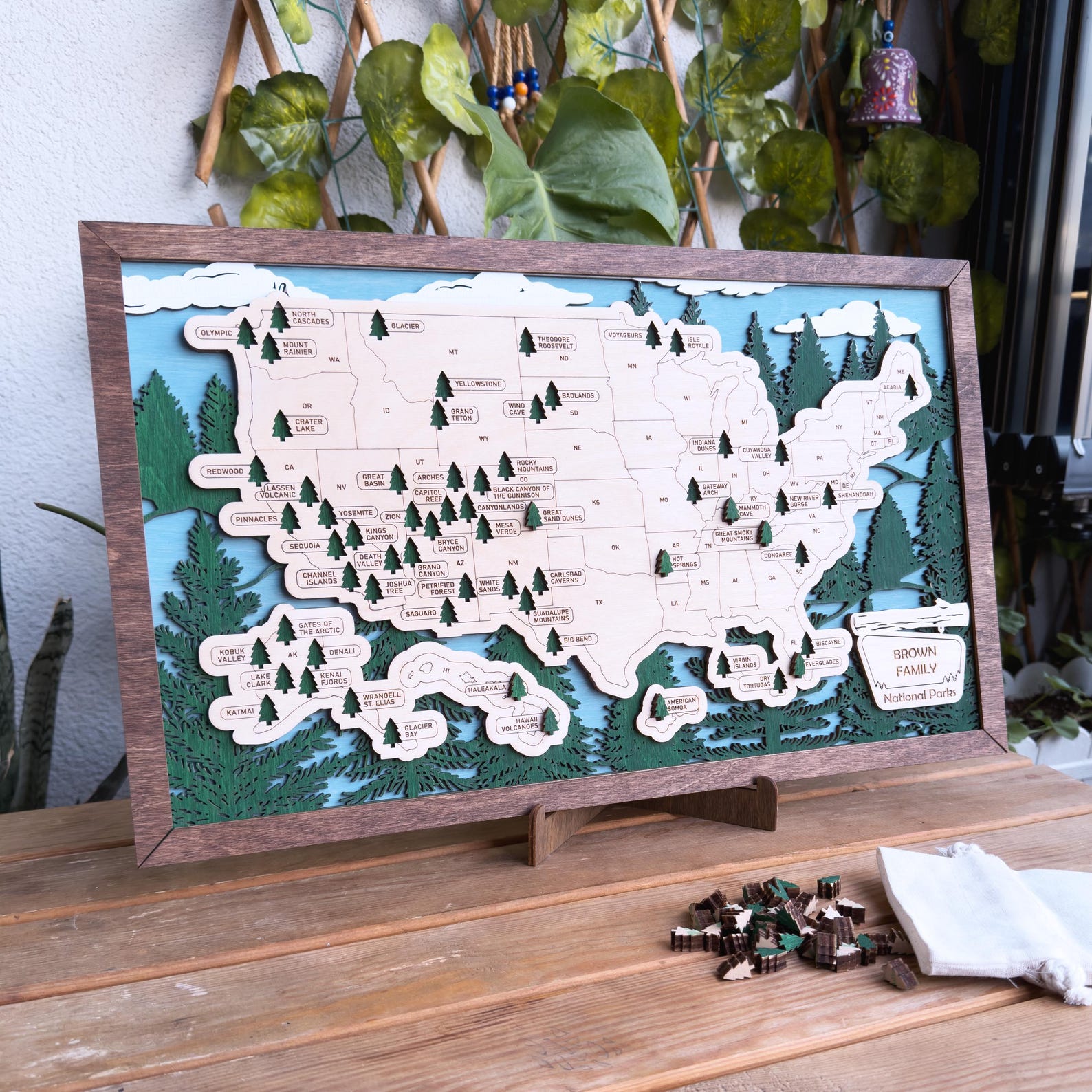 Custom US National Parks Travel Map, Family Road Trip Tracker, Travel ...