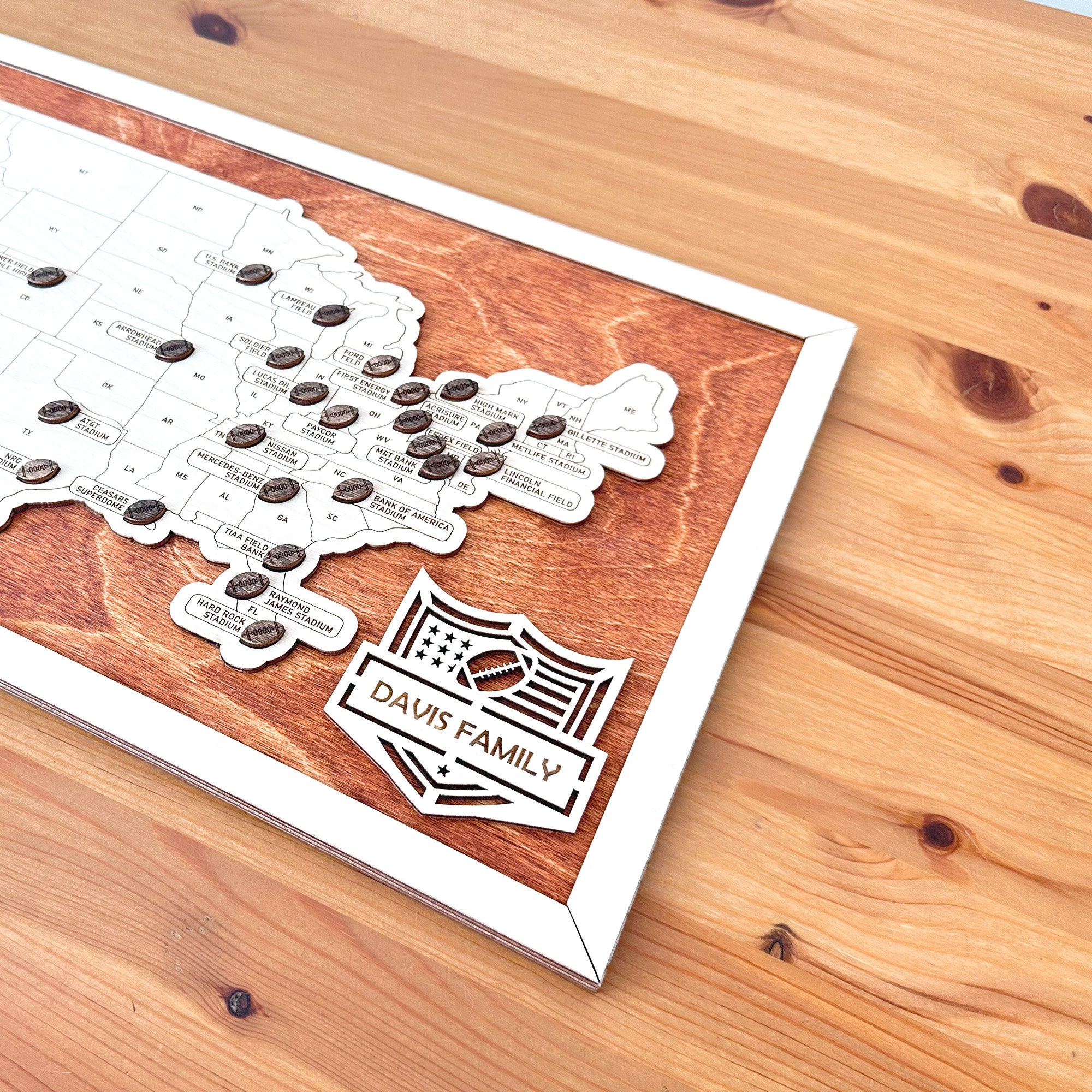 Custom NFL Stadium Travel Map Football Stadium Bucket List - Etsy