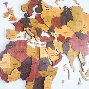 3D Wooden World Map Wall Art, Push Pin Adventures Map, Home Office ...