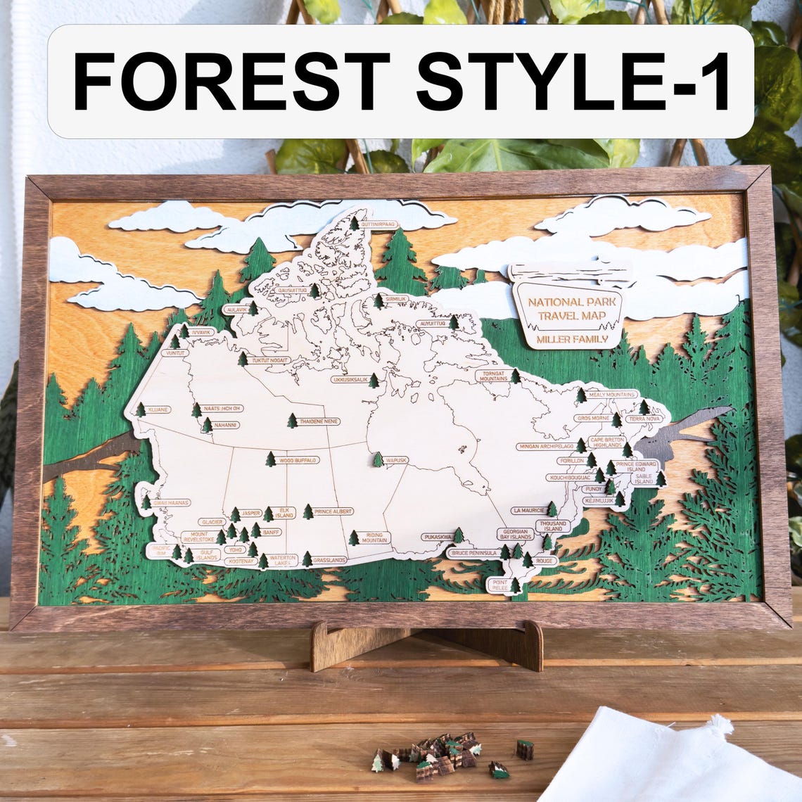 Wooden Canadian National Parks Map, Canada Travel Map, Personalized ...