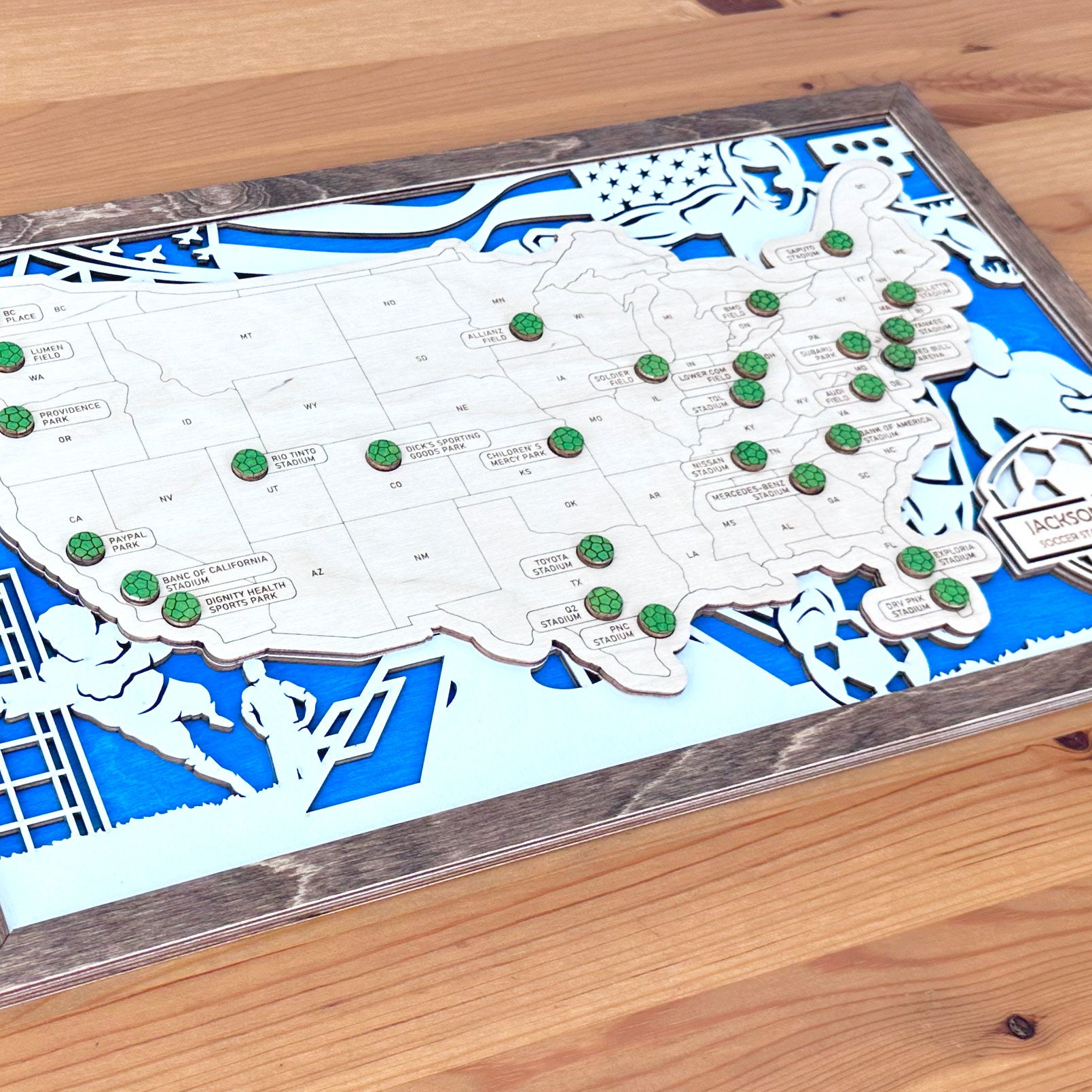 MLS Pro Soccer Stadium Travel Map, Soccer Stadium Bucket List Map ...