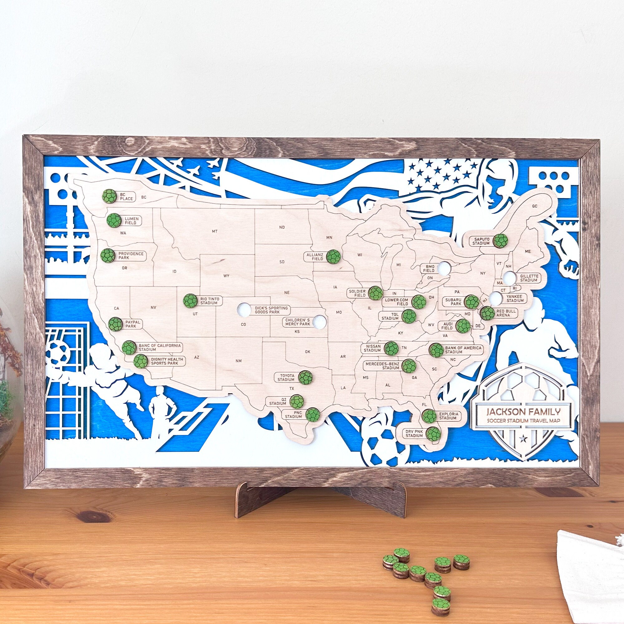 MLS Pro Soccer Stadium Travel Map, Soccer Stadium Bucket List Map ...