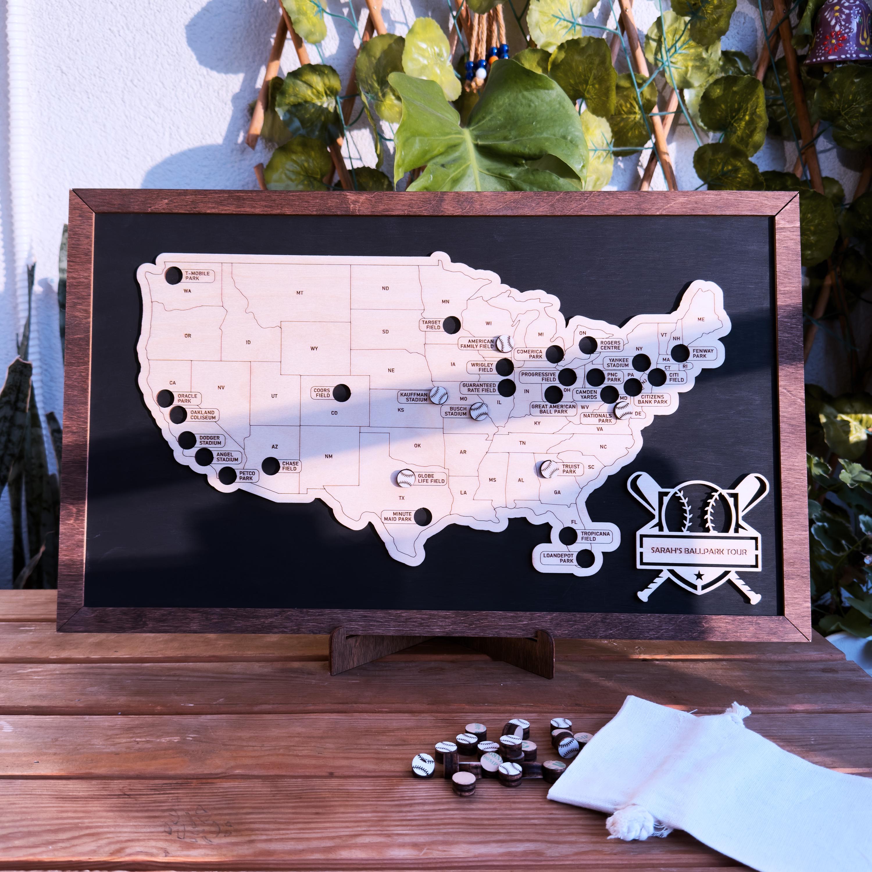 Father’s Day Gift for Dad, MLB Stadium Map, Baseball Bucket List ...