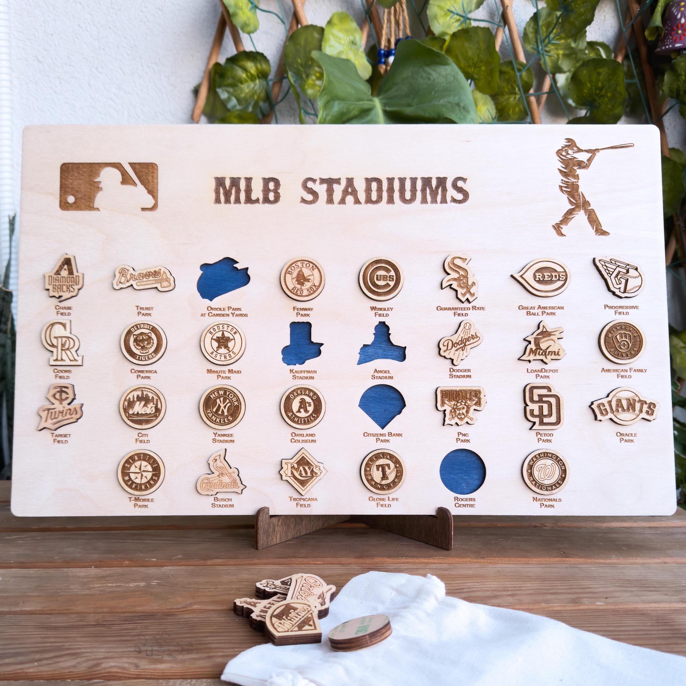 Pro Baseball Stadiums Tracker Board, Track Your Baseball Journey, Track ...