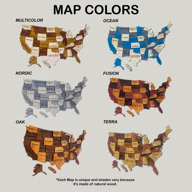 Wooden America Map, US Travel Map, Push Pin Map, United States Wall Art ...