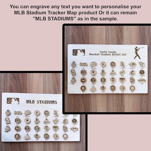 MLB Stadium Tracker Board, MLB Stadium Travel Map, Personalized Wooden ...