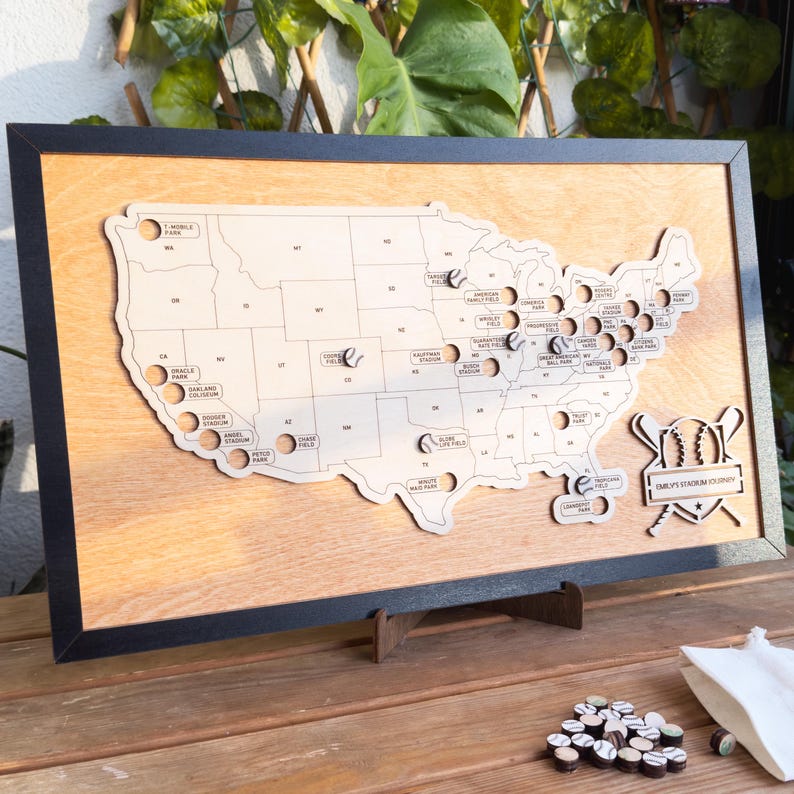 Father’s Day Gift for Dad, MLB Stadium Map, Baseball Bucket List ...