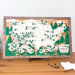 National Park Map, National Park Sign, Wooden, Gift, US National Parks ...