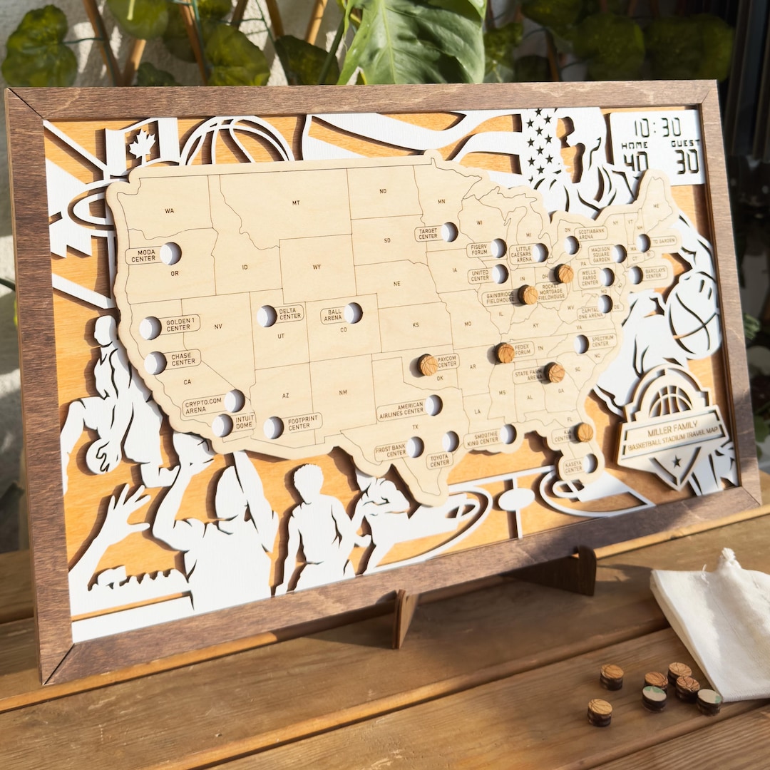 Custom 3D Basketball Stadium Map, Stadium Tracker, Basketball Stadium ...