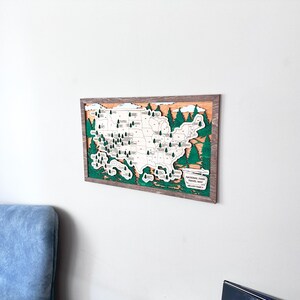 National Park Map, National Park Sign, Wooden, Gift, US National Parks ...