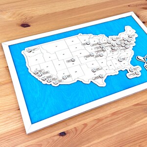 Custom Baseball Stadium Travel Map Tracker, Ballpark Travel Map, MLB ...