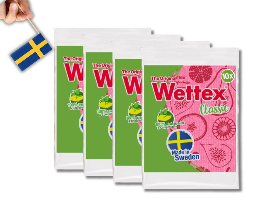 Wettex, the Original Swedish Dishcloth, 4-10 Pack, Swedish Disktrasa, Superabsorbent Dishcloth ...