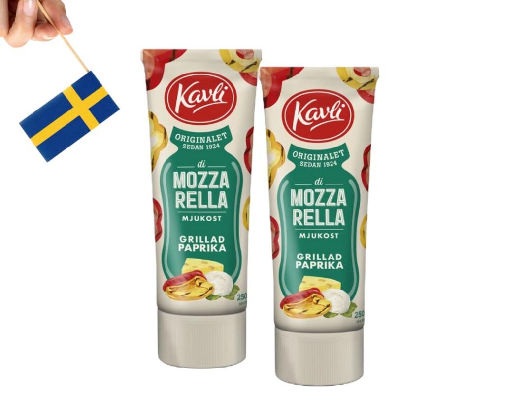 2 Tubes Kavli Mozzarella Mjukost – Grillad Paprika | Creamy Cheese ...