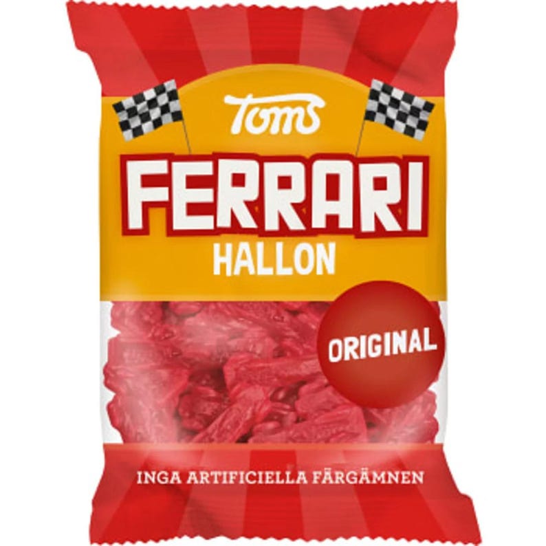 1 Bag of Toms Hallon Ferrari 130g (4.58 Oz), Ferrari Raspberry Cars ...