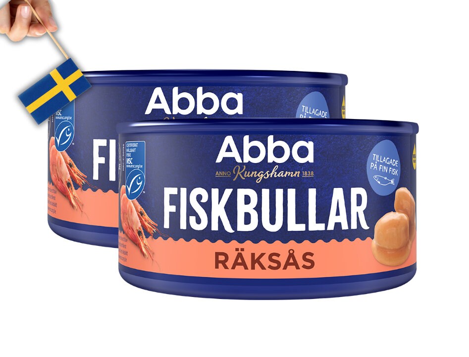 2 Cans of Abba Fiskbullar I Räksås, Fish Balls in Shrimp Sauce 375g 13 ...