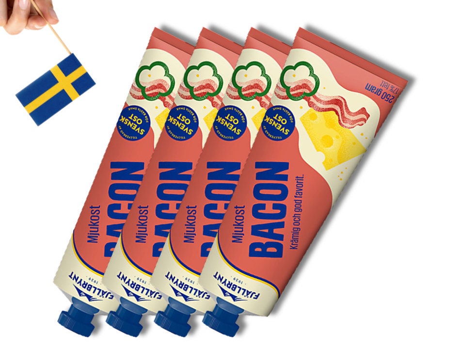 4 Tubes of Fjällbrynt Bacon Mjukost 250g 8.81 Oz Swedish - Etsy