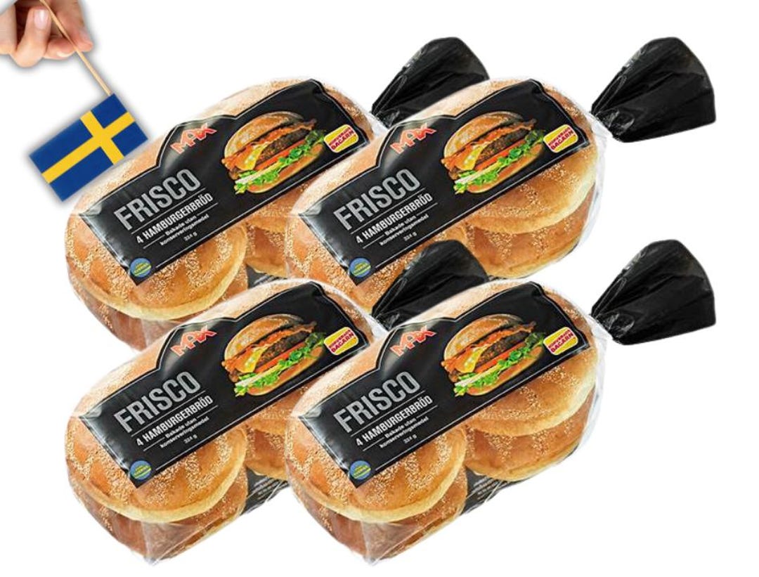 4 Packs Korvbröds Bagarn Frisco MAX Hamburgerbröd – Premium Swedish ...